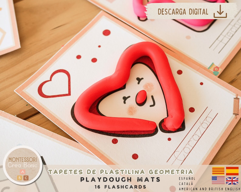 Plantillas de geometría de Plastilina. 2D Shapes Playdough Mats ...