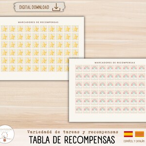 Rewards Table. Children's Routines and Habits. Spanish and Catalan ...