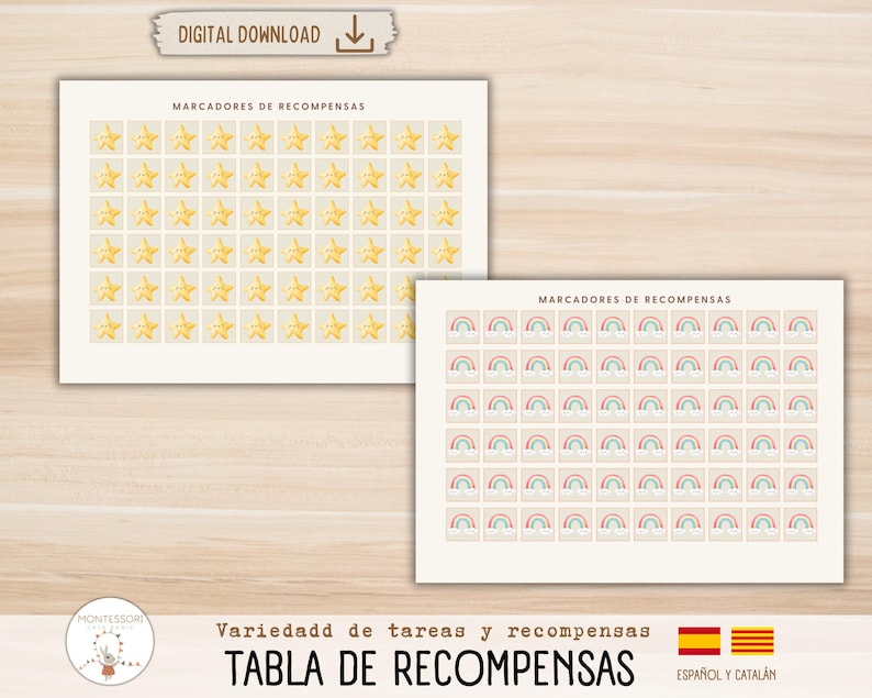 Rewards Table. Children's Routines and Habits. Spanish and Catalan ...