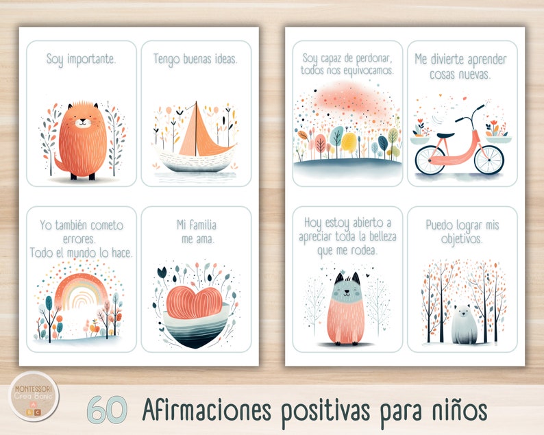 60 Positive Affirmations Cards for Kids | 60 Printable Affirmations ...