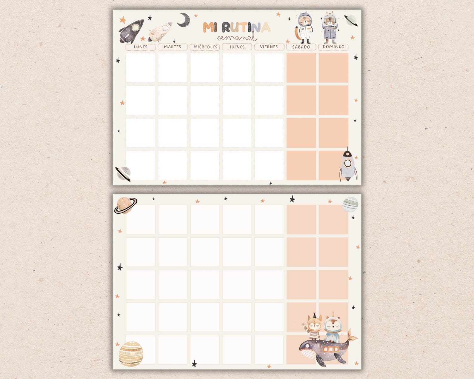 Weekly Planner for Kids. Weekly Routine for Kids. Space. Kids Weekly ...