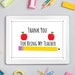 Teacher Thank You Card- Digital Gift- Instant Printable Gratitude Note ...
