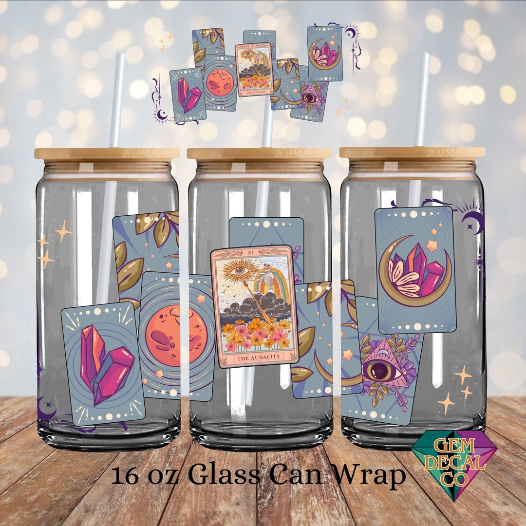 Audacious Tarot Card Reading 16 Oz Digital Wrap Crystal Boho Skeleton ...