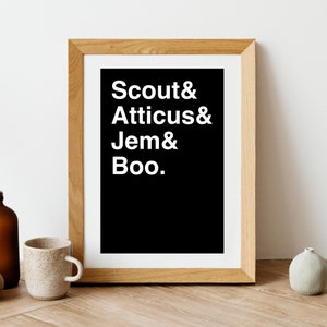 To Kill a Mockingbird Characters Poster. Harper Lee Book Print. Book ...