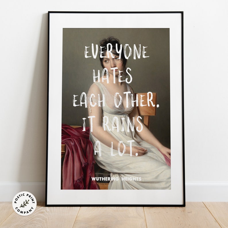 Wuthering Heights Poster. Oversimplified Novel Wall Art. Emily Brontë's ...