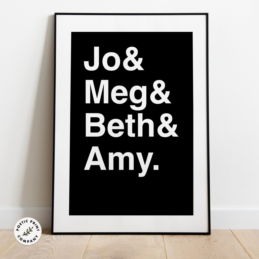 Little Women Characters Poster. Louisa May Alcott Book Print. Book Worm ...