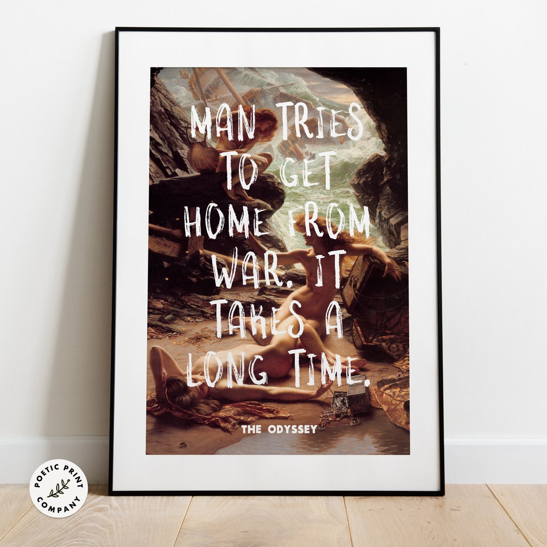 The Odyssey Poster. One Sentence Summary for Homer's Epic. Gift for ...
