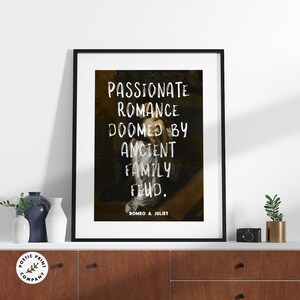 Romeo and Juliet Poster. Oversimplified Novel Wall Art. Shakespeare's ...