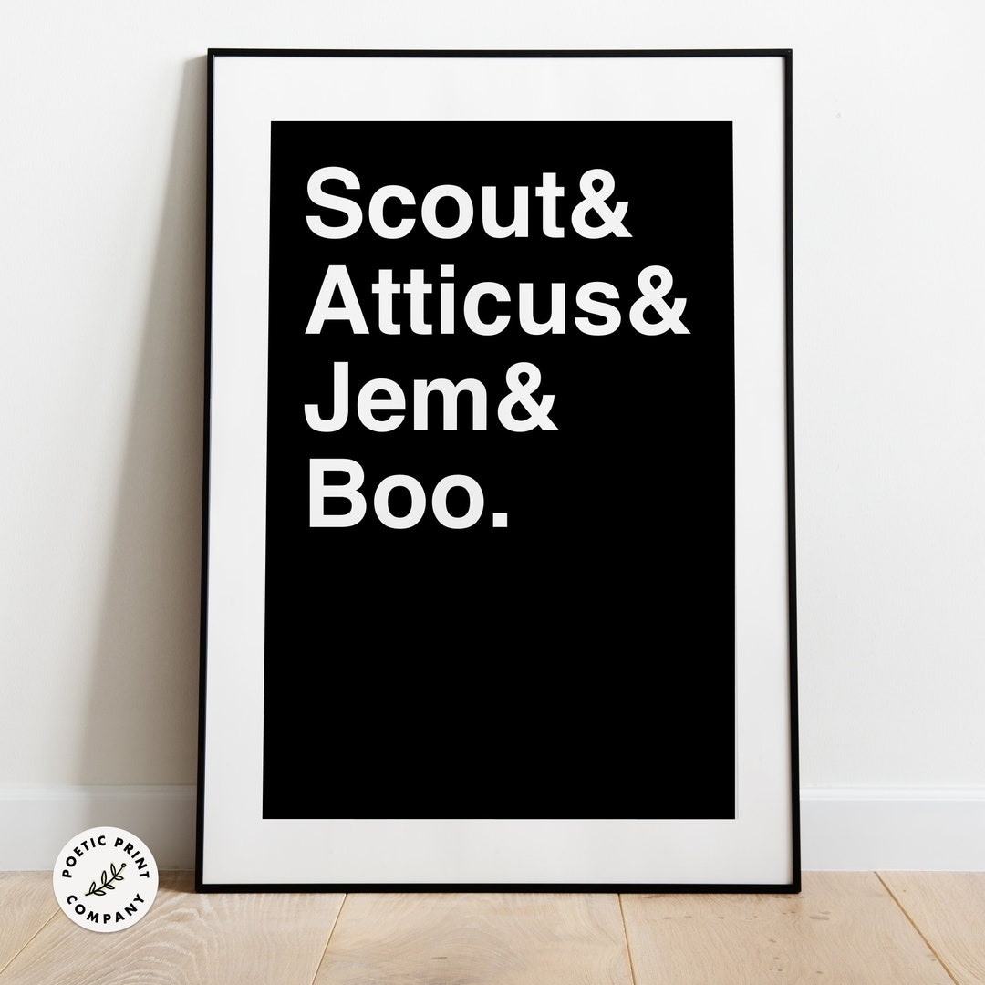 To Kill a Mockingbird Characters Poster. Harper Lee Book Print. Book ...