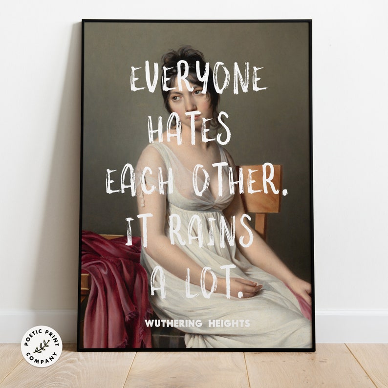 Wuthering Heights Poster. Oversimplified Novel Wall Art. Emily Brontë's ...