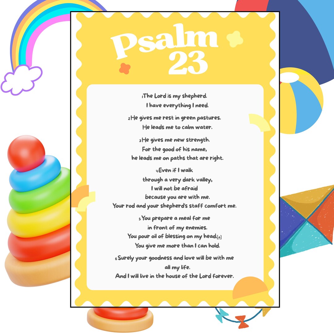 Psalm 23 – Printable Poster Memory Verse for Kids - Etsy