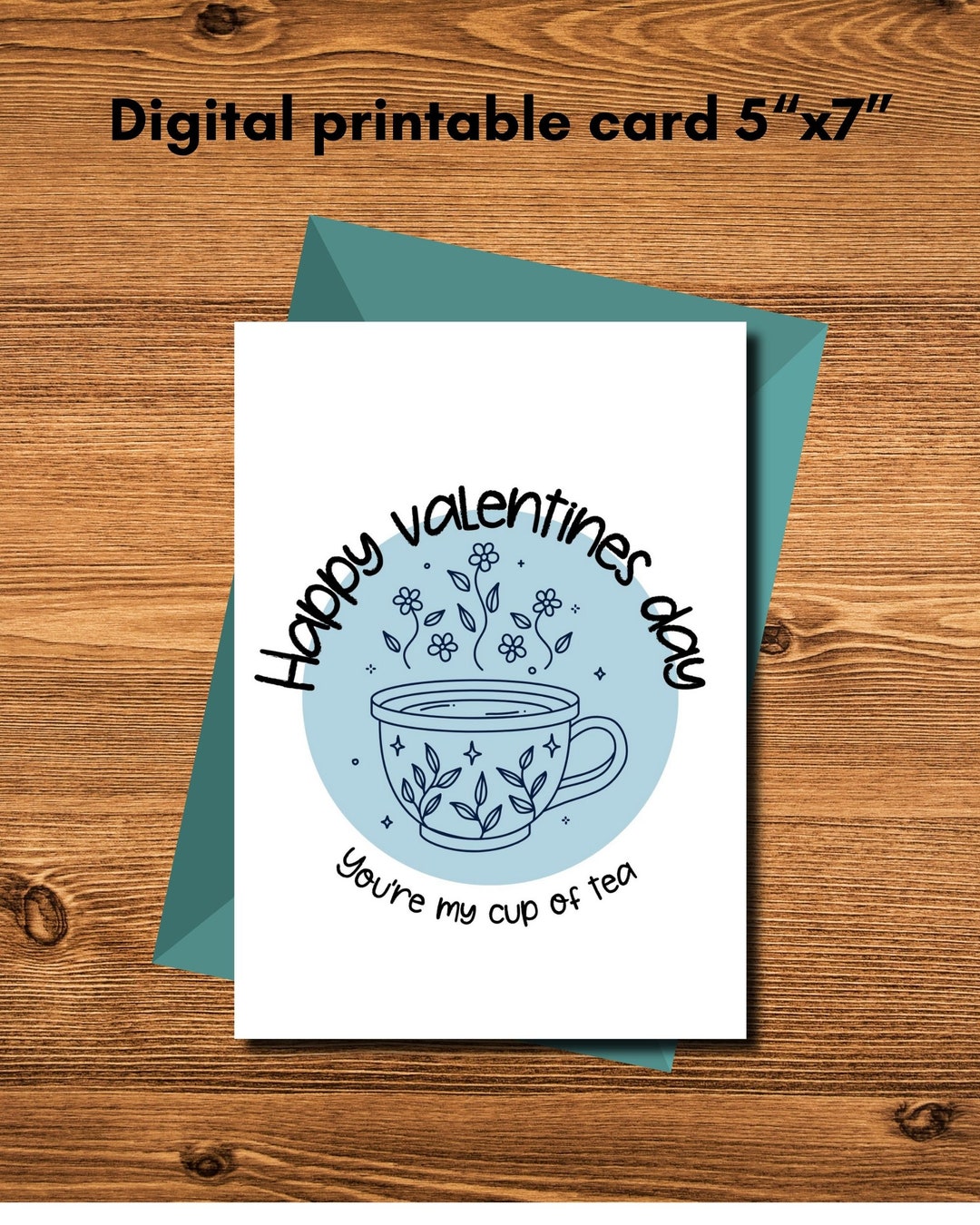 Printable Valentines day card, youre my cup of tea - Etsy Portugal