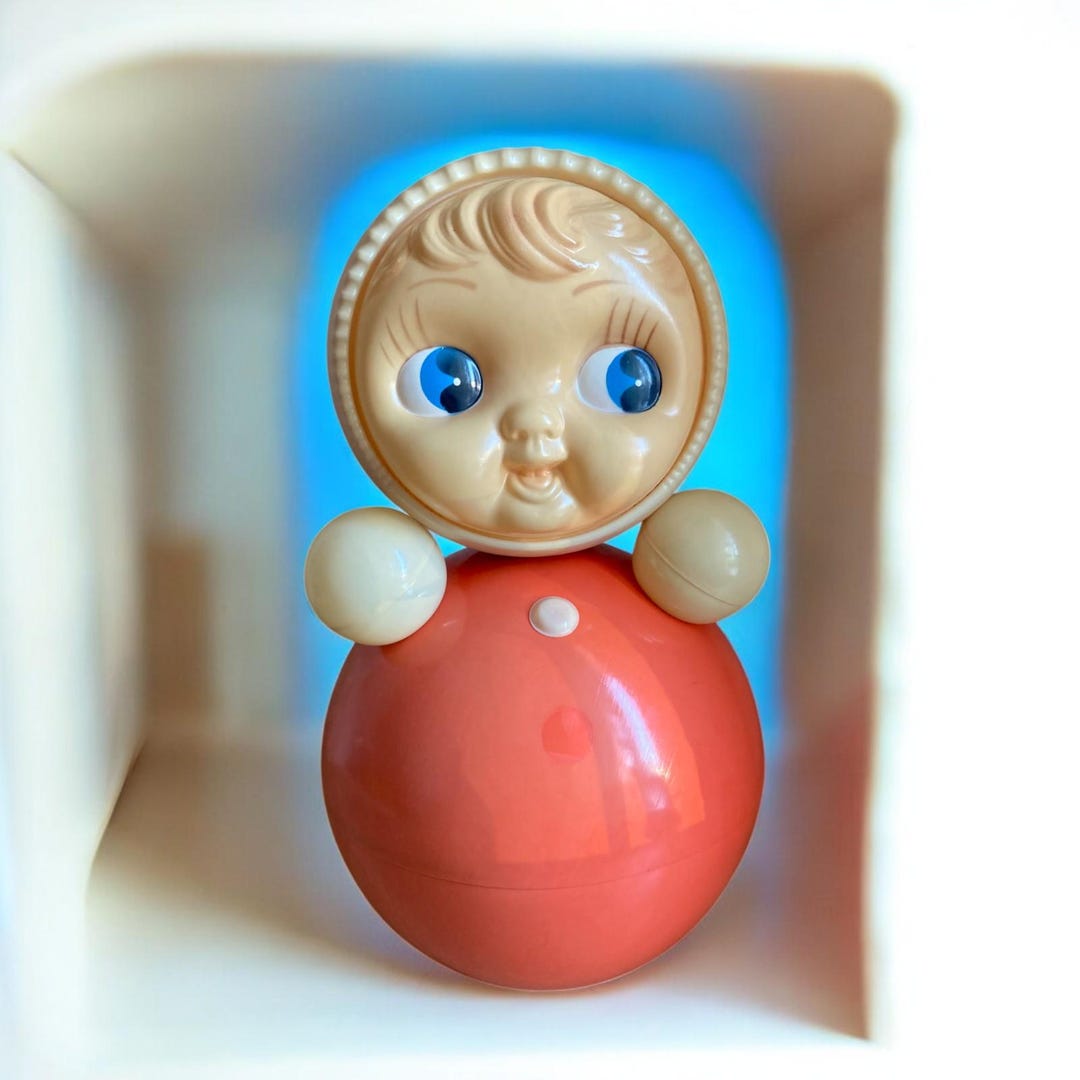 Vintage Nevalyashka Roly Poly Celluloid Plastic Soviet Toy Doll ...