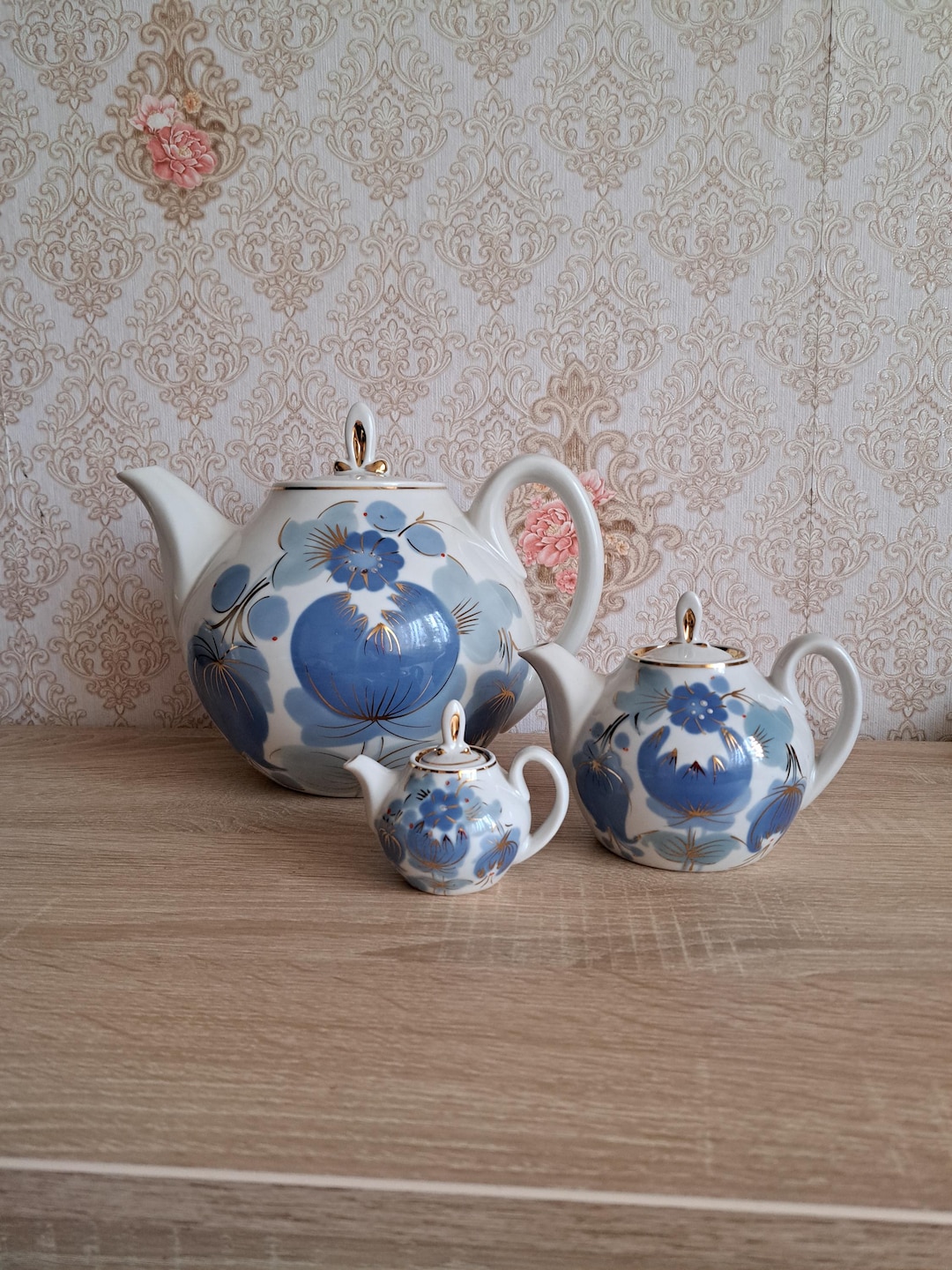 Vintage Porcelain Teapots, Large Teapot, Decorated With Flowers, Hand ...