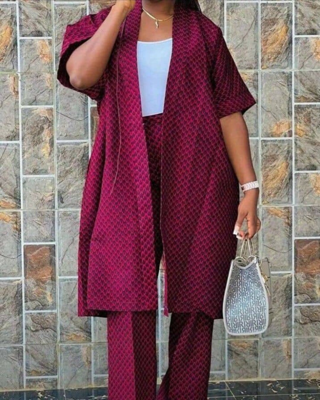 African Print Women's Set, African Matching Set, African Kimono Jacket ...