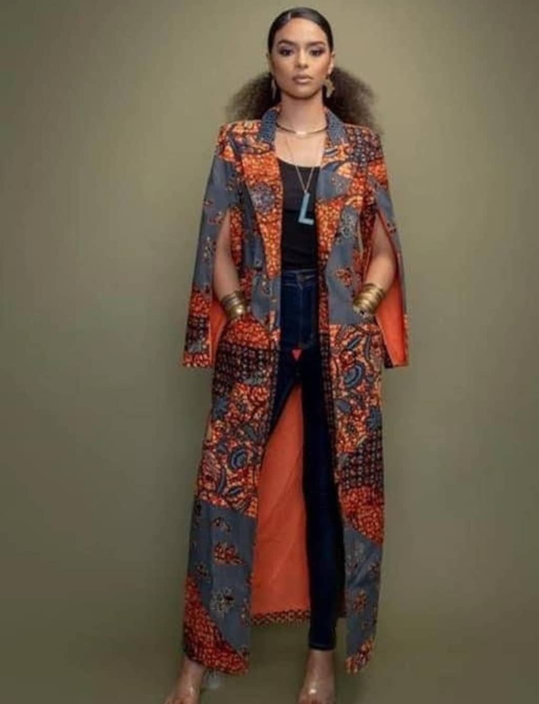 African Print Long Jacket, African Ankara Jacket, African Clothing ...