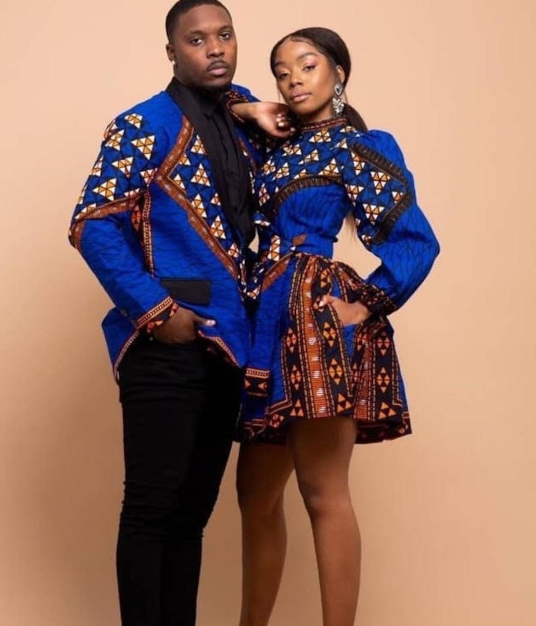 Couple African Print, African Couple Outfit, African Couple Clothing ...