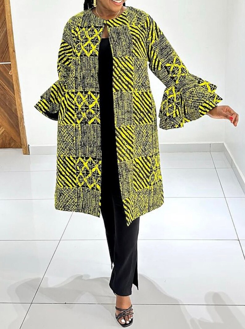 African Print Long Jacket, African Ankara Jacket, African Clothing ...