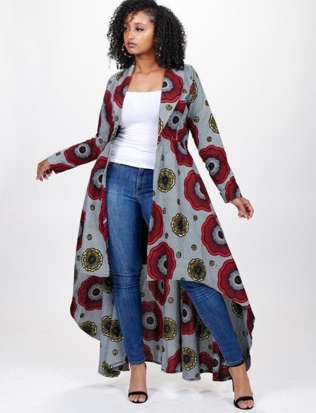 African Print Long Jacket, African Ankara Jacket, African Clothing ...