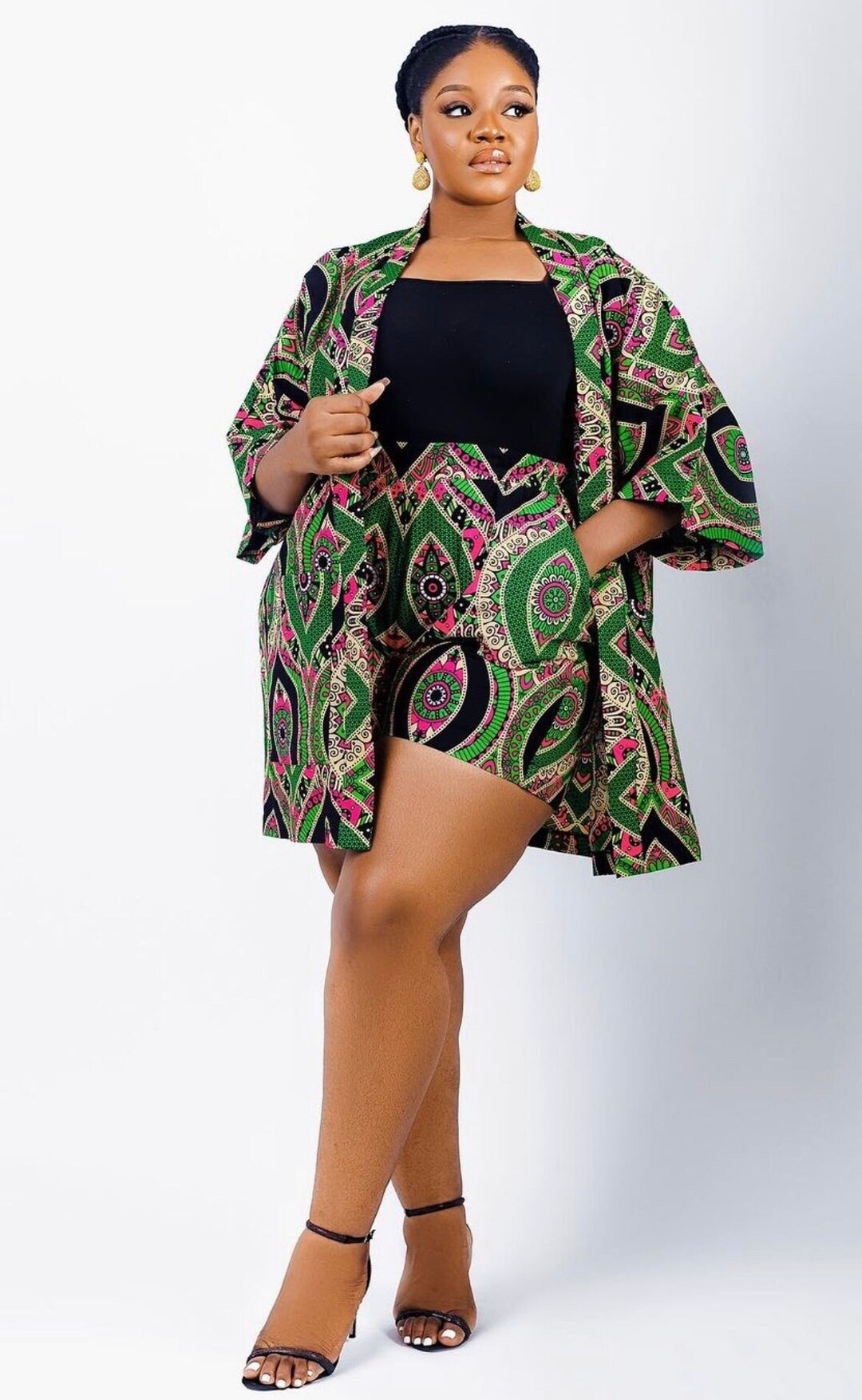 African Print Women's Set, African Ankara Matching Set, African Kimono ...