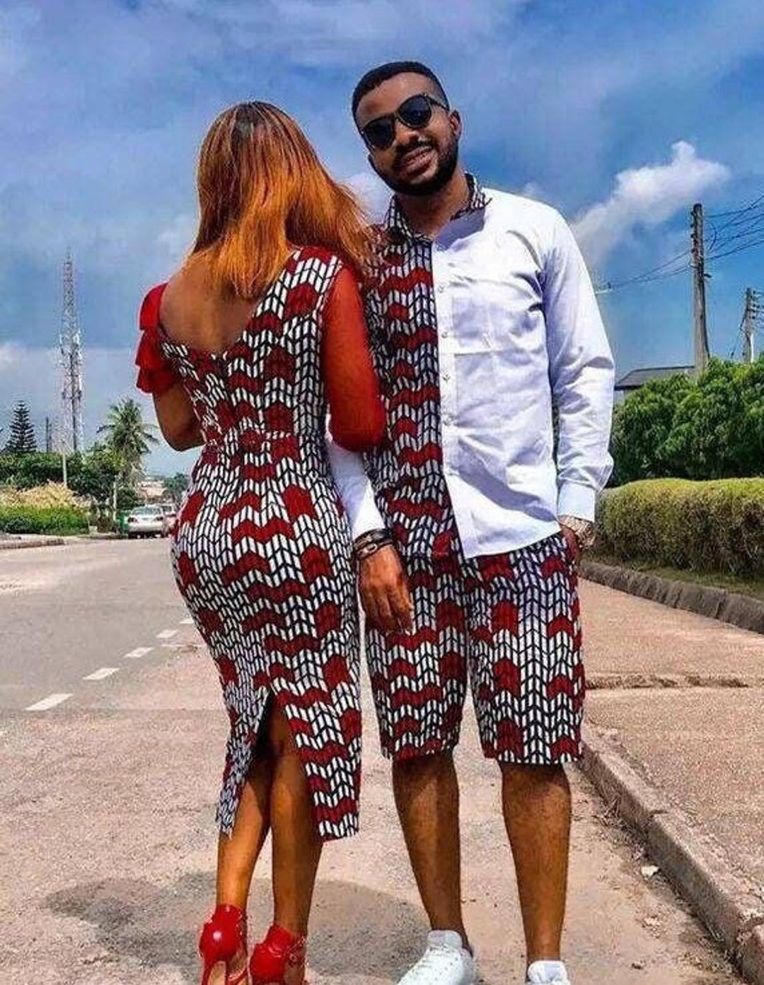Couple African Print, African Couple Outfit, African Couple Clothing ...