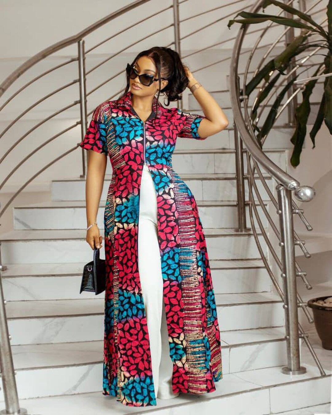 African Print Kimono Dress, African Ankara Jacket Dress, African ...