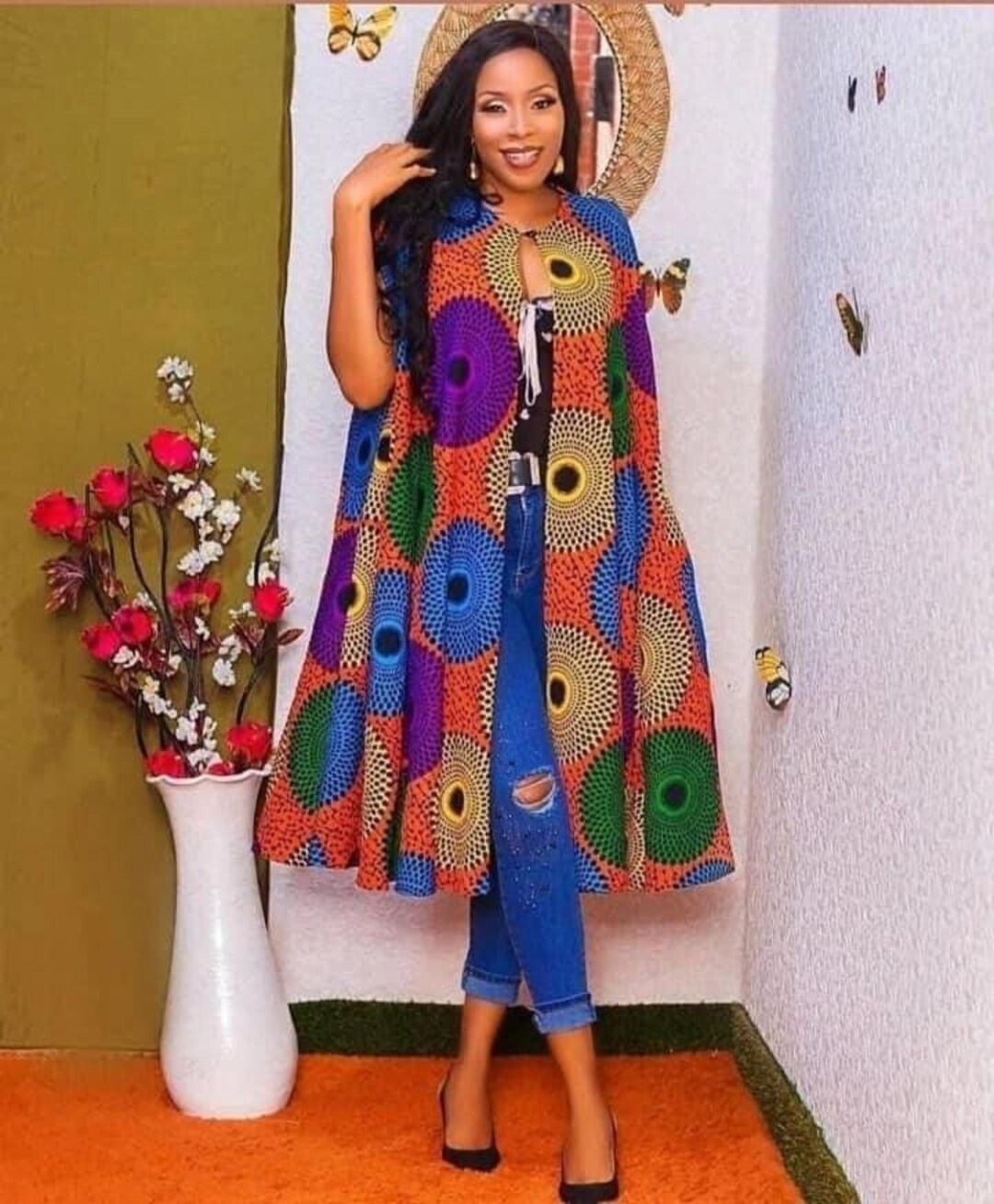 African Print Kimono Dress, African Ankara Kimono Dress, African ...