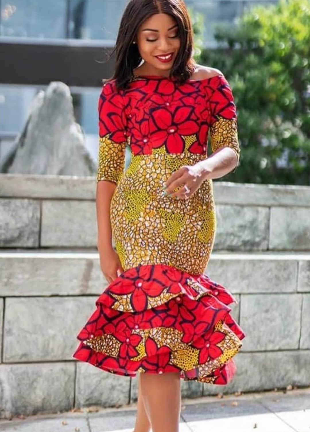 African Print Women's Dress, African Ankara Dress, African Mermaid ...