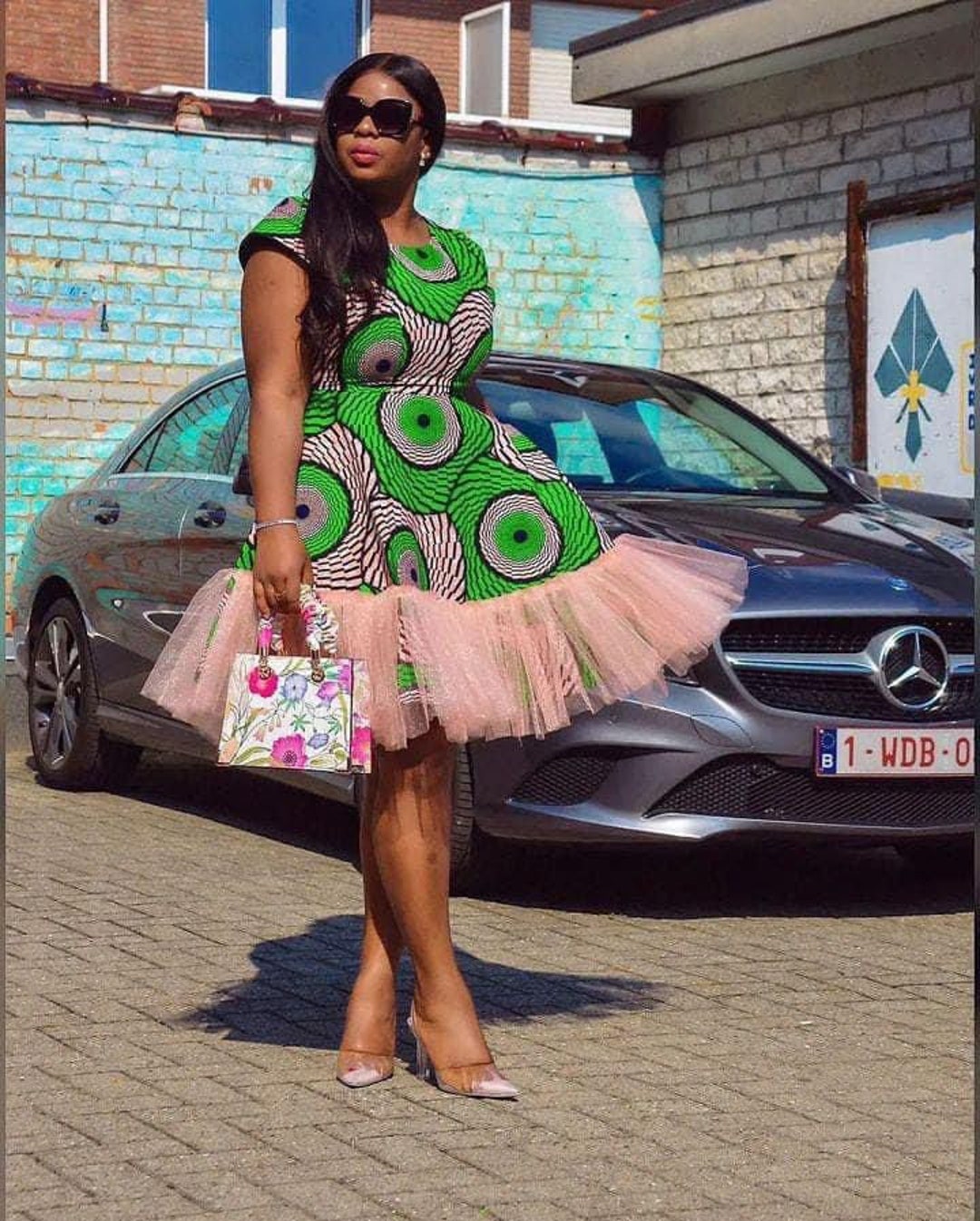 African Print Mini Dress, African Dress, African Midi Knee Length Dress ...