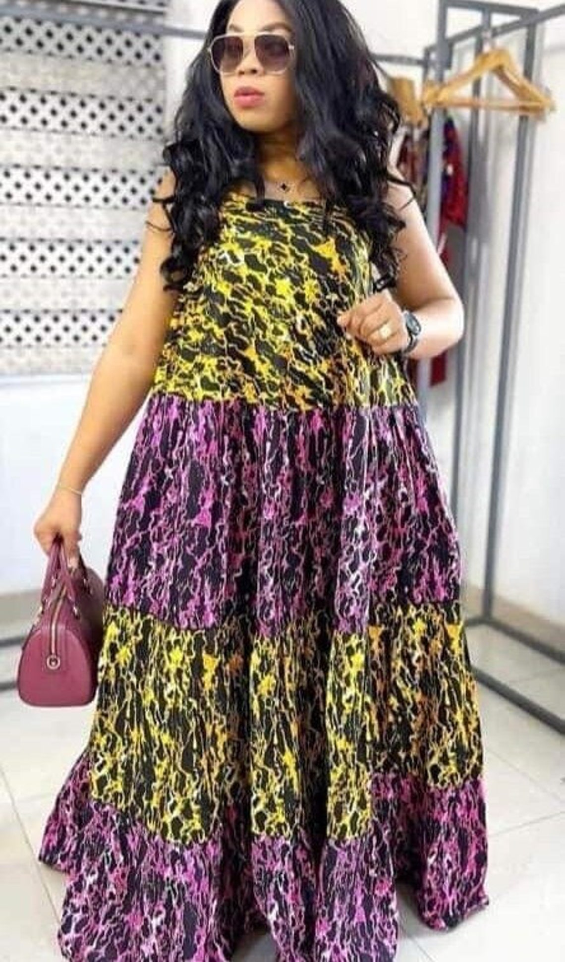 African Print Infinity Maxi Dress, Flared Dress, African Dresses ...