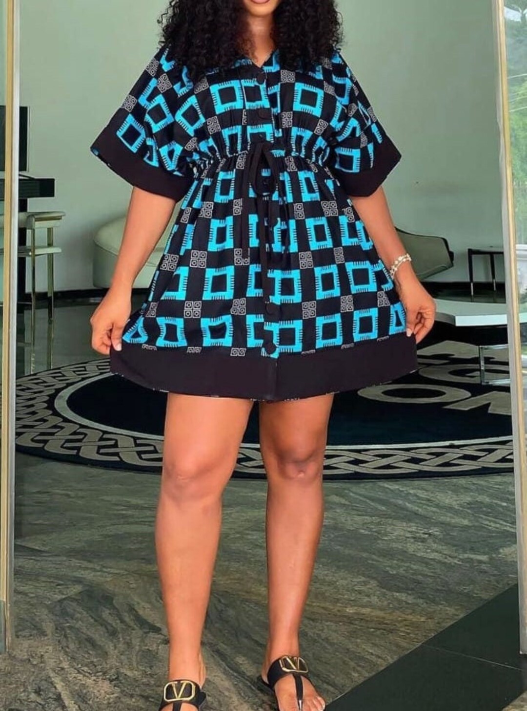 African Print Women's Dress, African Ankara Dress, African Mini Dress ...