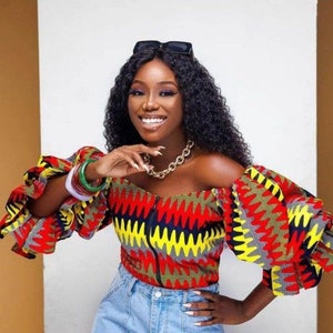 African Print Blouse, African Ankara Top, African Clothing Blouse, African Print Shirt, African ...