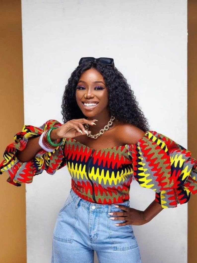 African Print Blouse, African Ankara Top, African Clothing Blouse, African Print Shirt, African ...