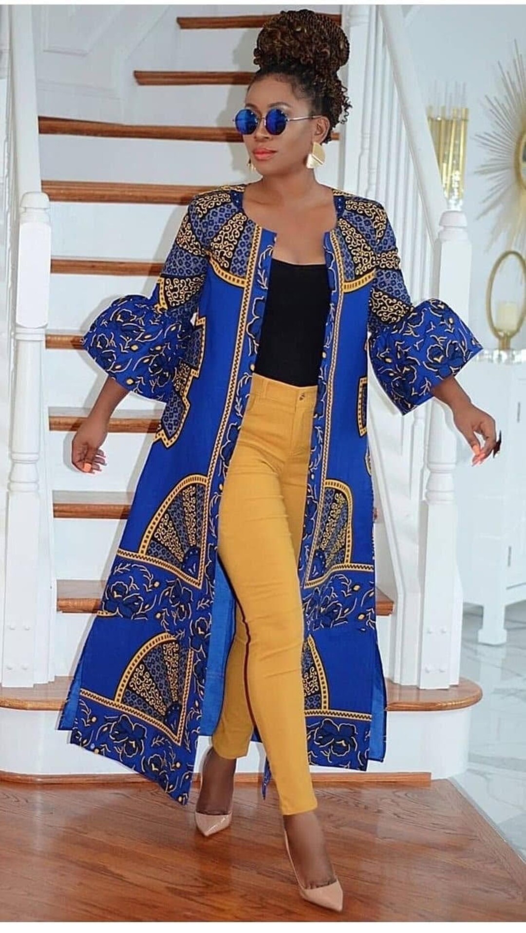 African Print Long Jacket, African Ankara Jacket, African Clothing ...