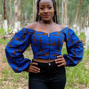African Print Blouse, African Ankara Top, African Clothing Blouse, African Print Shirt, African ...