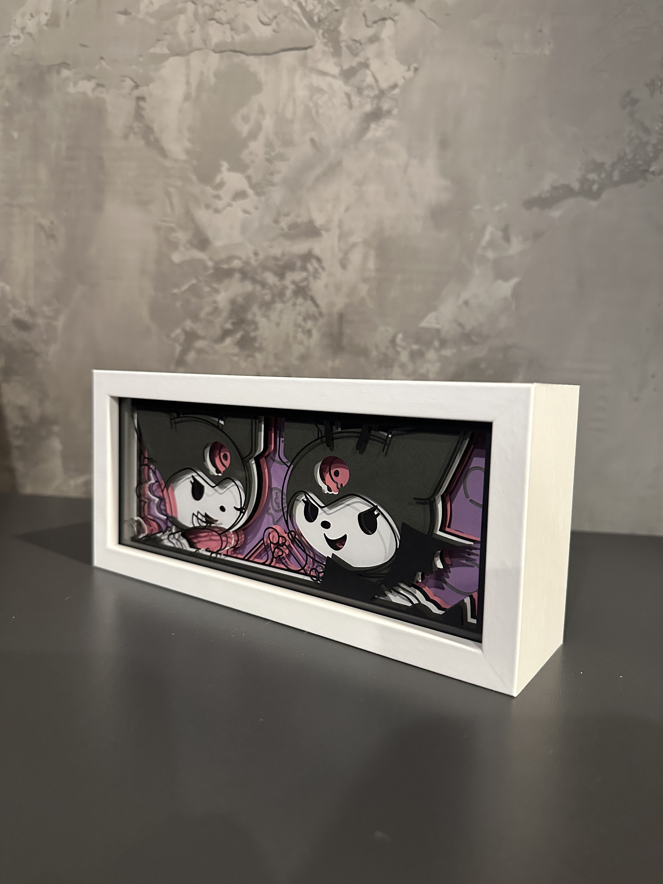 Kuromi Hello Kitty FULL RGB, Anime Light Box, Table Lamp, Handmade ...