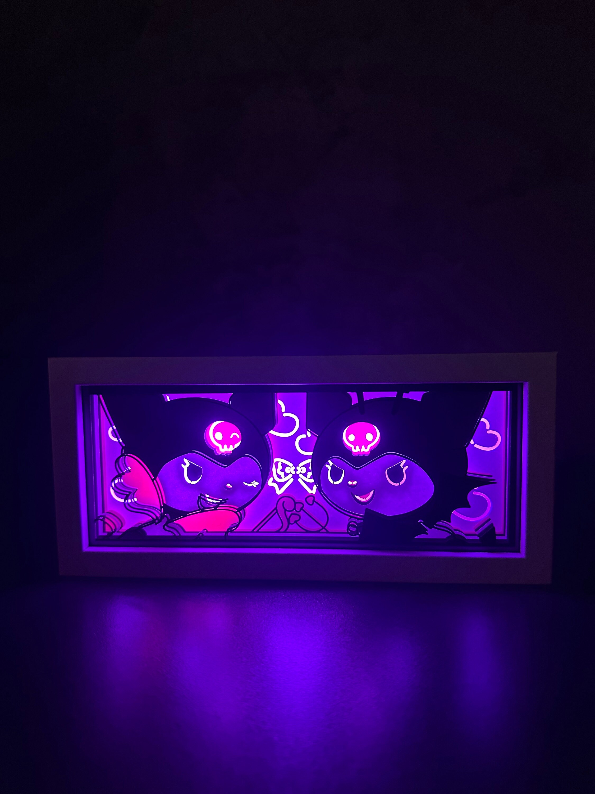 Kuromi Hello Kitty FULL RGB, Anime Light Box, Table Lamp, Handmade ...