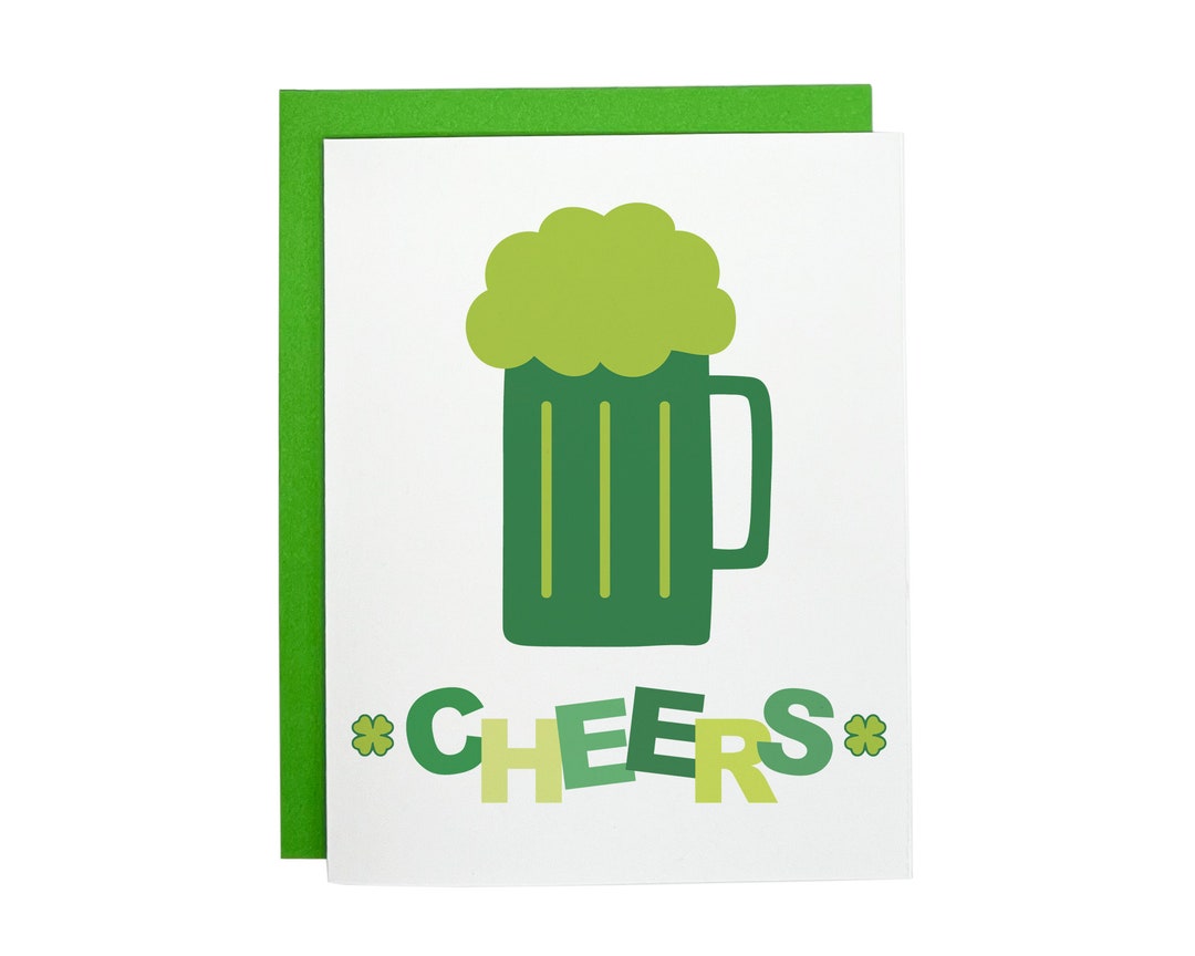 Cheers to Green Beer Greeting Card - Etsy