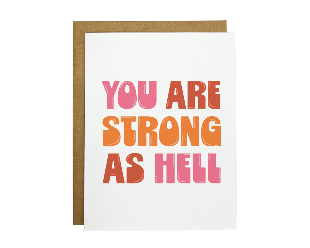 Strong as Hell - Greeting Card - Etsy