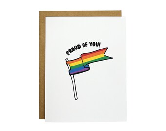 I'm so Proud of You Card, Rainbow Pride Greeting Card, Cute Pride Card ...