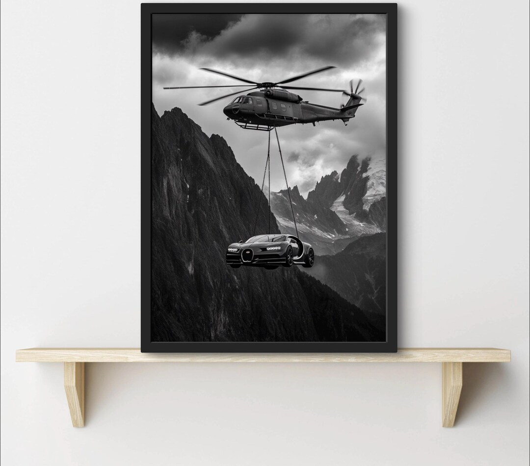 Helicopter Car Lift Art Print: Luxury Fashion Poster (digital Download ...
