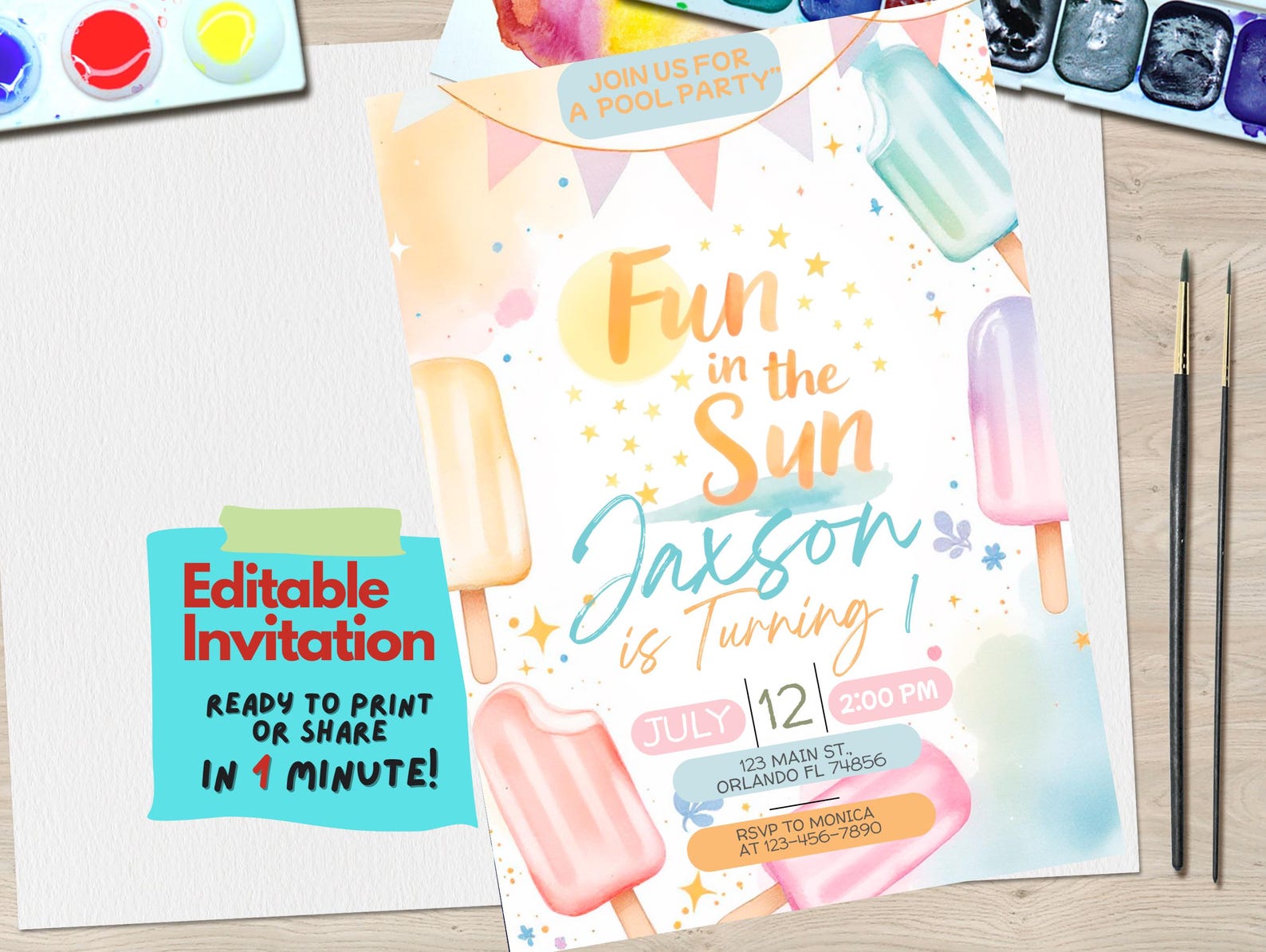 Popsicle Summer Birthday Invitation | Sweetest Summer Party Invite ...
