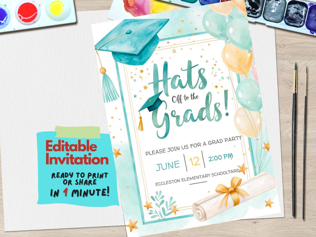 Editable Graduation Card Template | Congrats Grad Card Printable | DIY ...