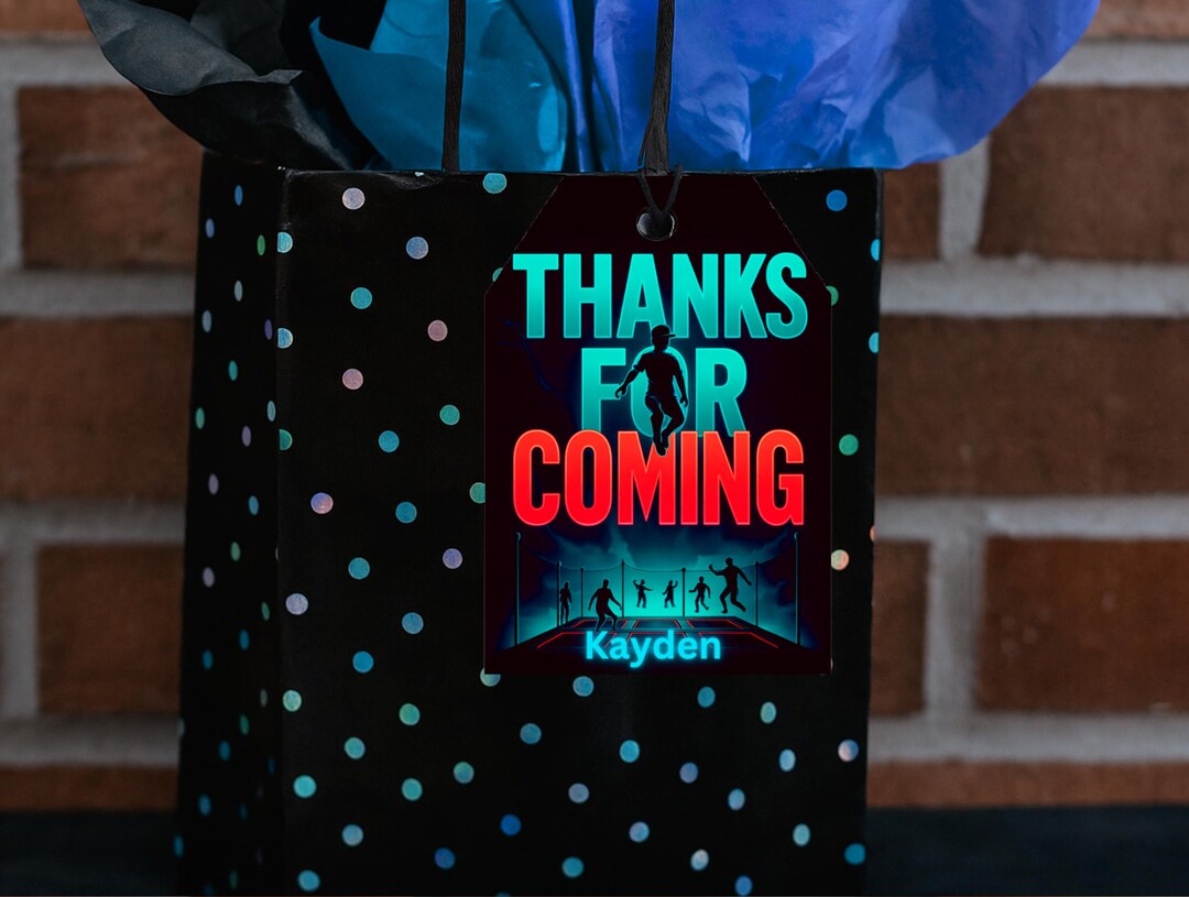 Trampoline Park Birthday Thank You Tags – Jumping Party Theme ...