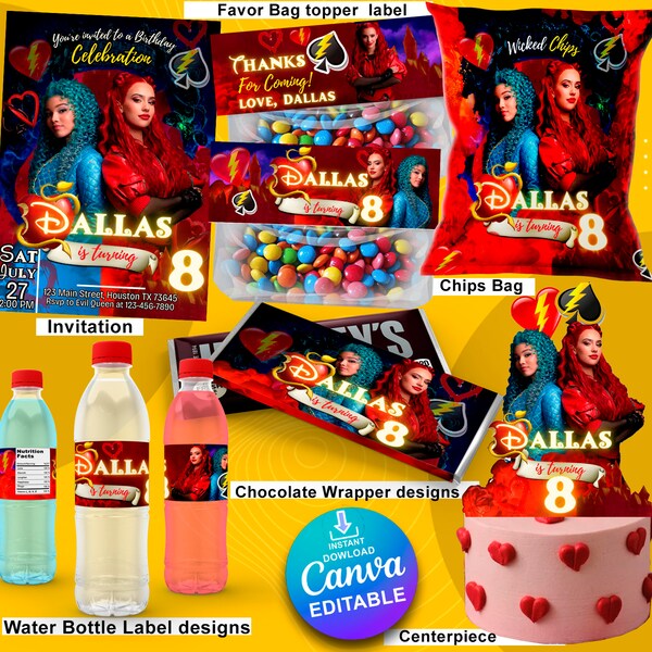 Descendants Printable Labels - Etsy