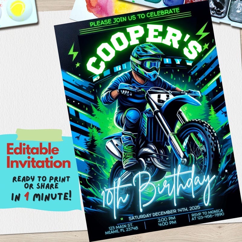 Kids Invitation Bike - Etsy