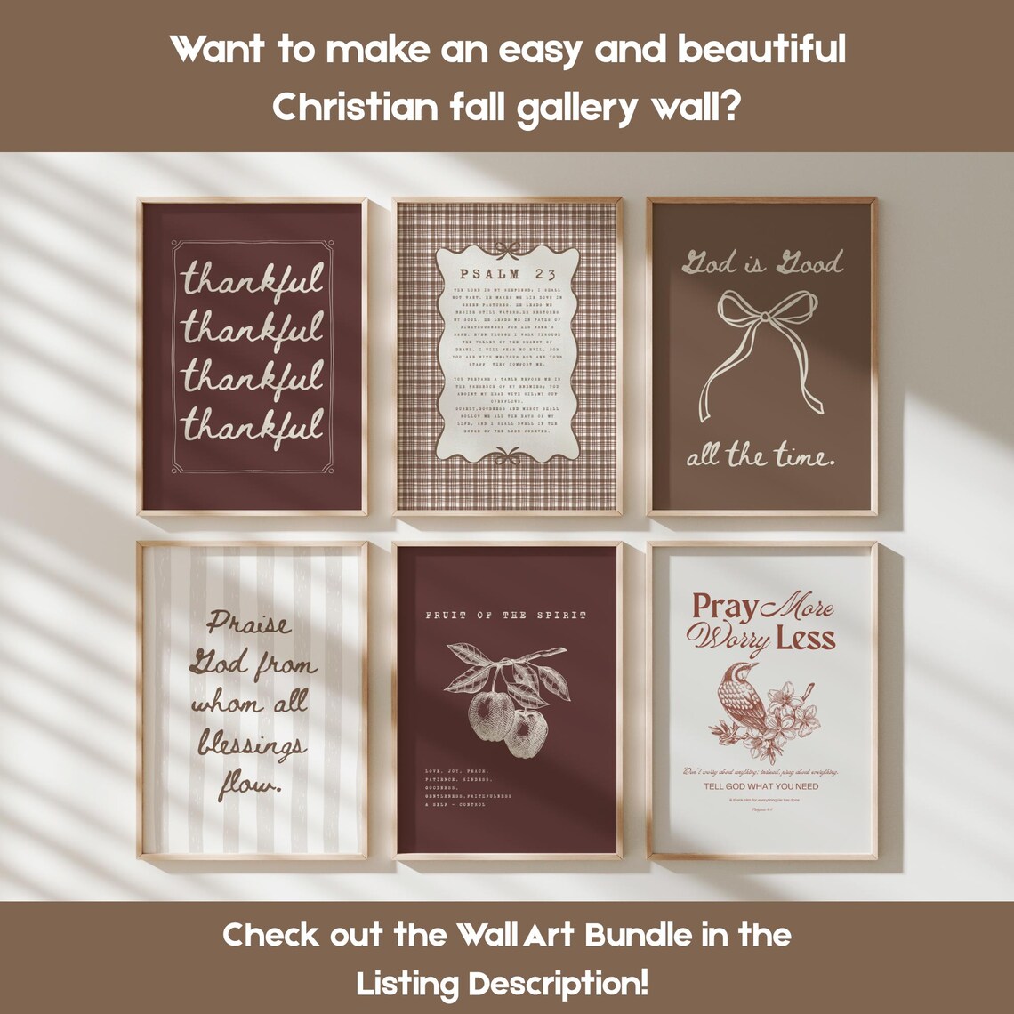 Fruit of the Spirit Printable Wall Art: Christian Scripture, Fall Decor ...