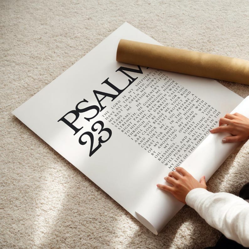 Psalm 23 Scripture Print: Minimalist Christian Wall Art (digital ...