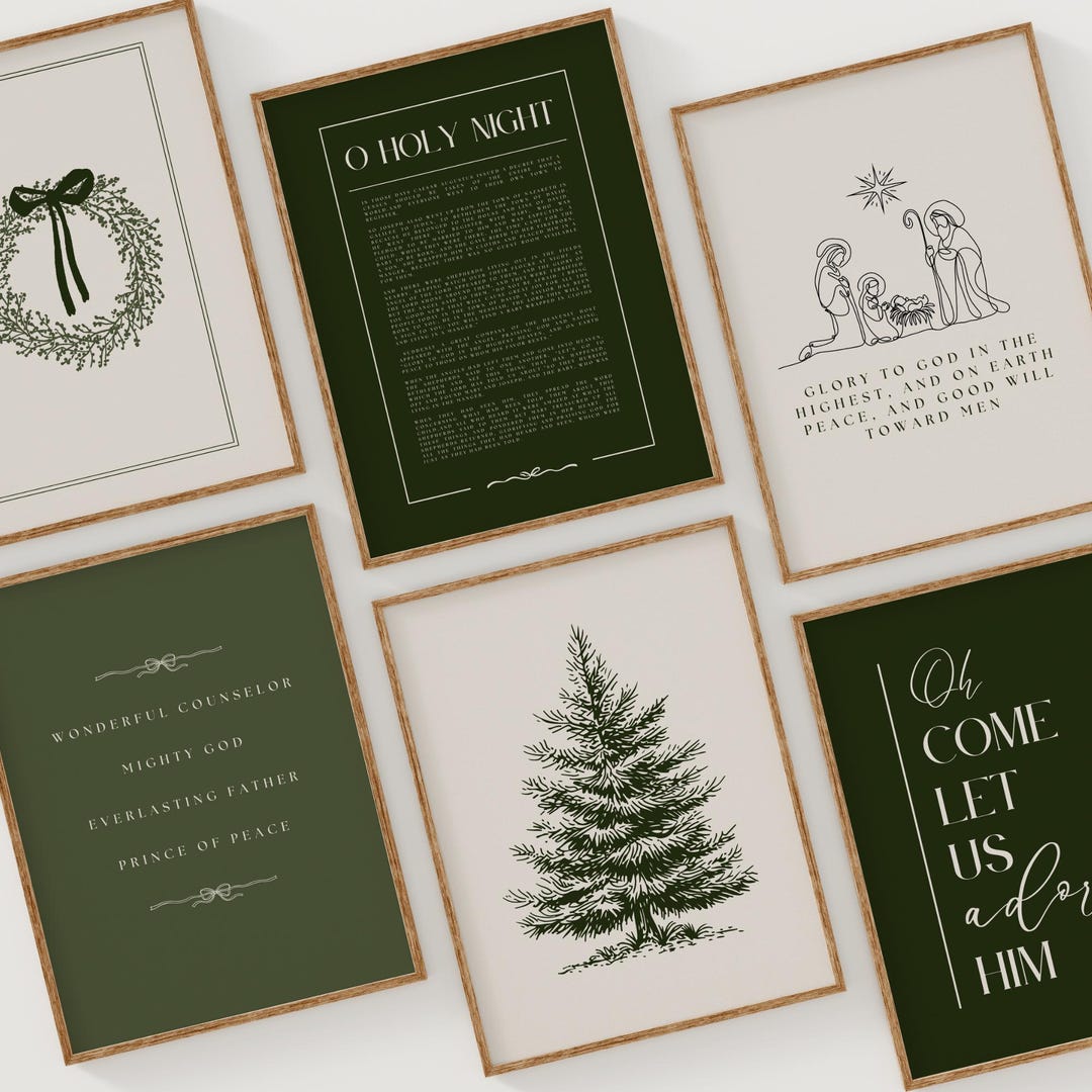 Christmas Scripture Wall Art Bundle, Bible Verse Christmas Decor ...
