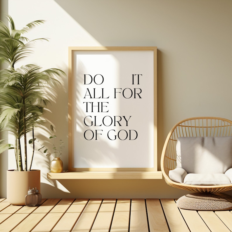Do It All for the Glory of God | Bible Verse Art Minimalist Scripture ...